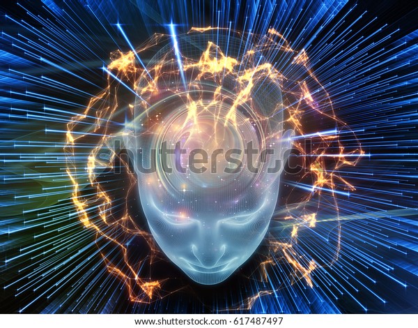 Thought Swirl Series Composition Human Head Stock Illustration ...