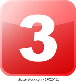 Ilustrasi Stok Three 3 Red Number Button 17020450 | Shutterstock