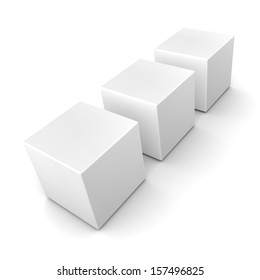 Three 3d Cubes Isolated On White Stock Illustration 157496825 ...