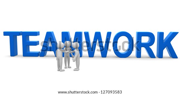 Three 3d Humans Teamwork Concept Stock Illustration 127093583 ...