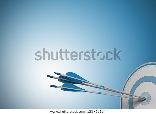 Three Arrows Hitting Center Target Image Stock Illustration 123765154 ... Three Arrows Hitting Center Target Image Stock Illustration 123765154 ...