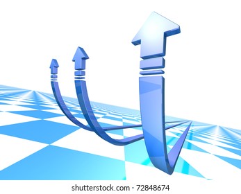 Three Arrows Jump Which Represents Innovation Stock Illustration ...