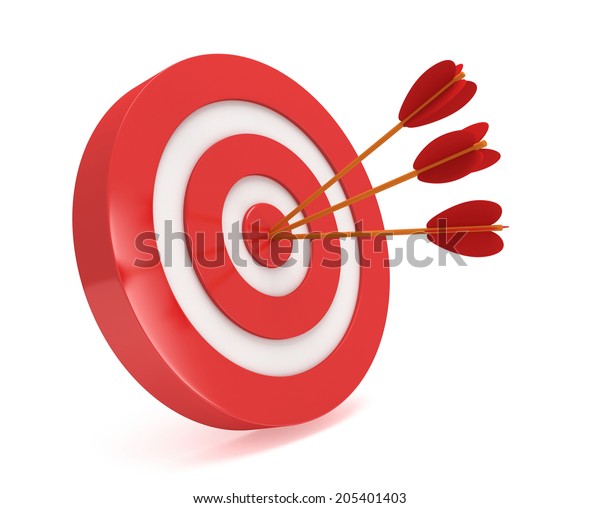 Three Arrows Red Aim Target Goal Stock Illustration 205401403 ...