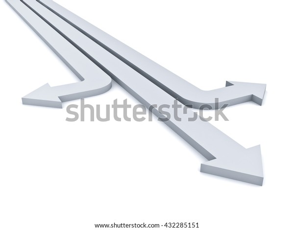Three Arrows Showing Three Different Ways Stock Illustration 432285151 ...