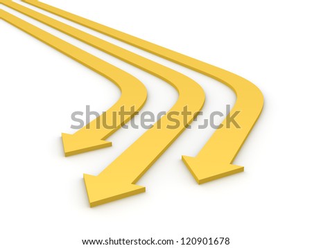 Three Beige Arrows 3 D Rendering Stock Illustration 120901678 ...