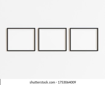 Three Black Horizontal Frames Mockup On Stock Illustration 1753064009 ...