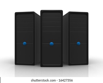 Three Black Servers: ilustración de stock 16427356 | Shutterstock
