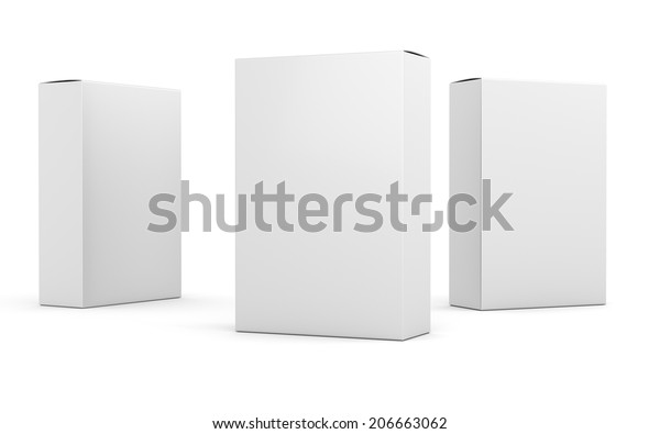 Three Blank Box Vertical Products Template 스톡 일러스트 206663062