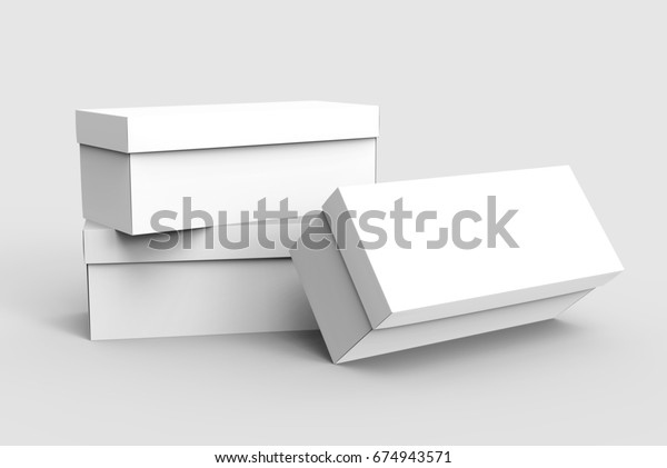 Three Blank White Paper Boxes Piled Stock Illustration 674943571 ...
