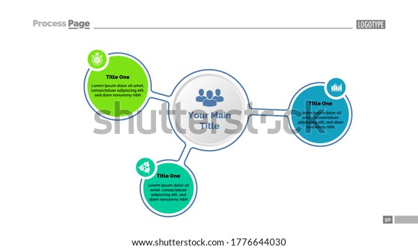 Three Components Main Idea Diagram Template Stock Illustration ...
