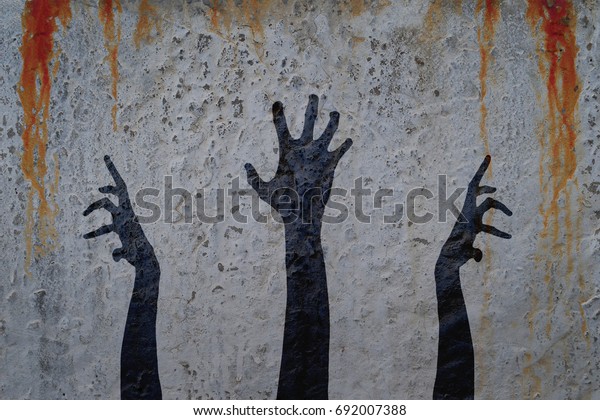 Three Corpse Hands Silhouette Shadow On Stock Illustration 692007388 ...