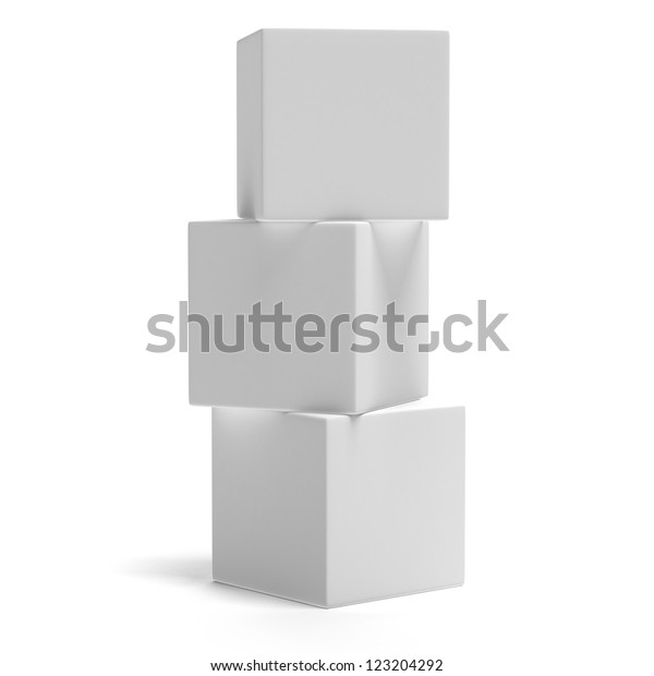 Three Cubes Isolated On White Background Stock Illustration 123204292