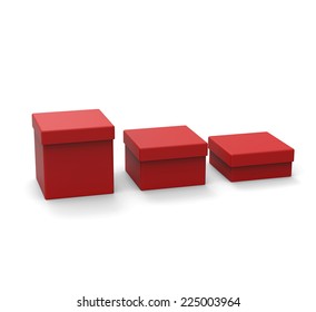 Three Different Size Red Box Square Stock Illustration 225003964