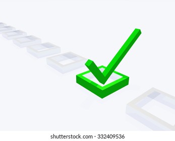 Three Dimension Check Mark Stock Illustration 332409536 | Shutterstock