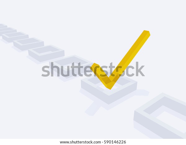 Three Dimension Check Mark Stock Illustration 590146226 | Shutterstock