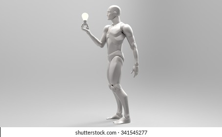 Three Dimensional 3d White Human Holds Stock Illustration 341545277 ...