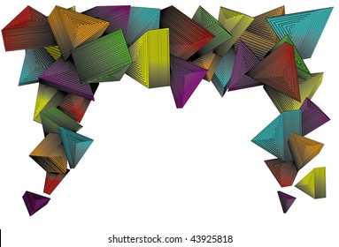Three Dimensional Colorful Triangles Vector Version Stock Illustration ...