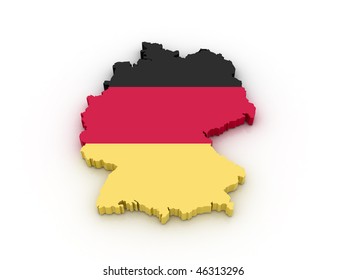 Three Dimensional Map Germany German Flag Stock Illustration 46313296 ...