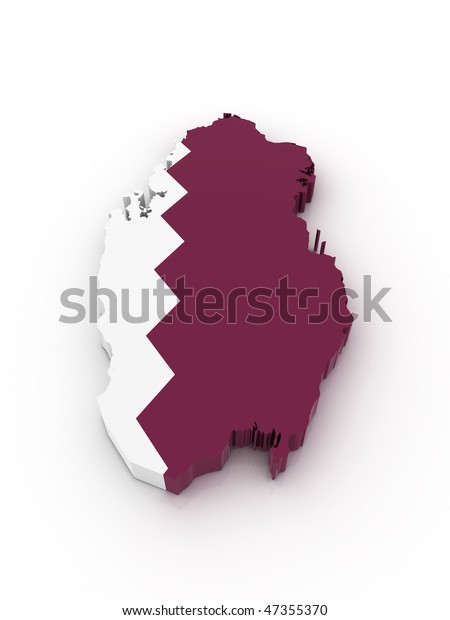 Three Dimensional Map Qatar Qatar Flag Stock Illustration 47355370 ...