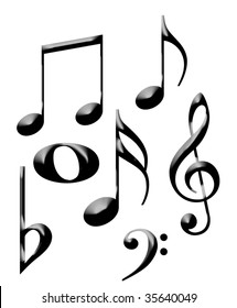 Treble Clef Musical Notes Glyph Icon Stock Illustration 761653225 ...