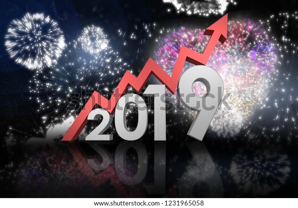 Three Dimensional Numbers Red Arrow Against Stock Illustration ...