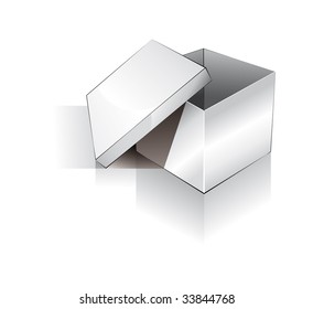 Three Dimensional Open Box Shadow Reflection Stock Illustration ...