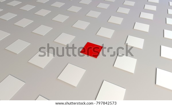 Three Dimensional Render Abstract Red White Stock Illustration ...