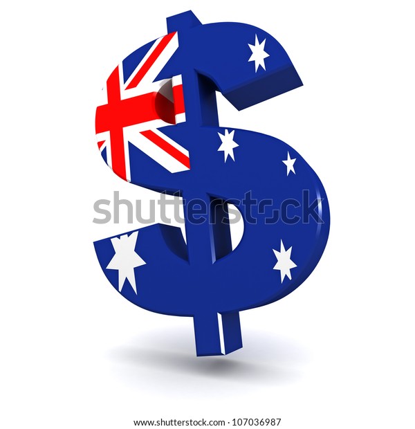 Three Dimensional Render Australian Dollar Symbol Stock Illustration ...