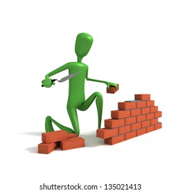 Three Dimensional Render Green 3d Man Stock Illustration 135021413 ...