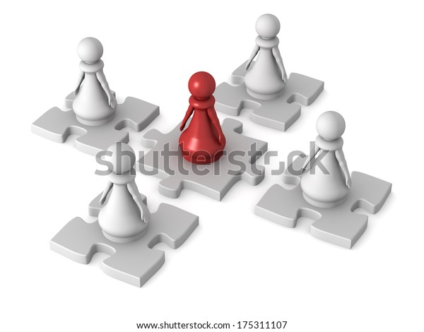 Three Dimensional Render Red Pawn Four Stock Illustration 175311107 ...