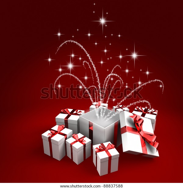 Three Dimensional Render Unwrapped Gift Magical Stock Illustration ...