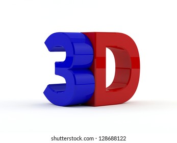 Three Dimensional Text Blue Red Stock Illustration 128688122 | Shutterstock