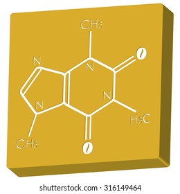 Three Dimensional White Molecular Structure Caffeine Stock Illustration ...