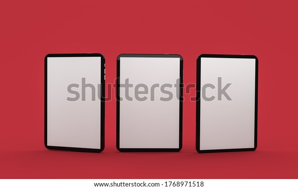 Three Electronic Devices 3d Rendering Mockup Stock Illustration ...