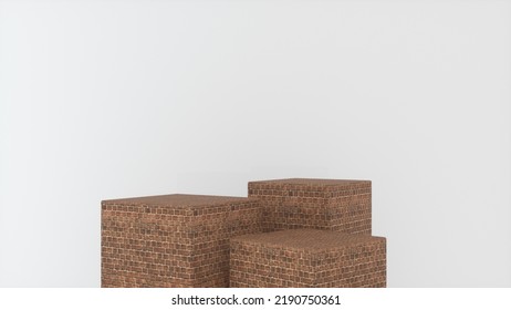 Three Empty Brick Stands Abstract White Stock Illustration 2190750361 ...