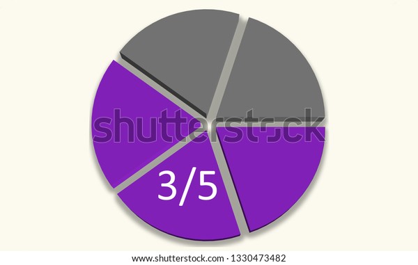 Three Fifths Pie Chart Stock Illustration 1330473482 | Shutterstock