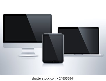 Three Generations Personal Computers Pcs Stock Illustration 248553844 ...