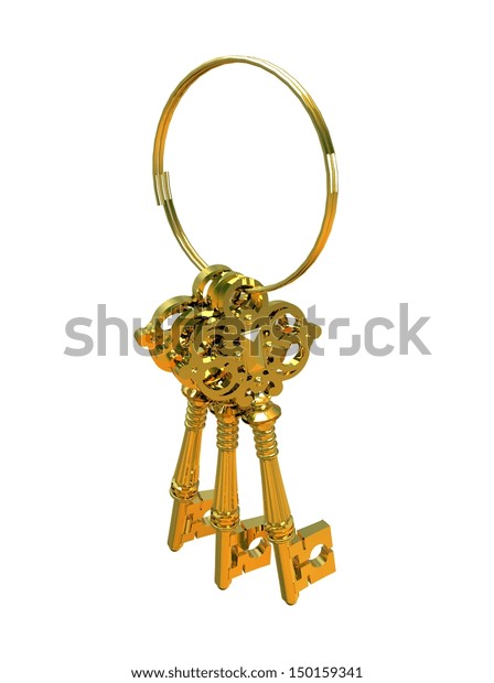 Three Golden Keys On Golden Ring Stock Illustration 150159341 ...