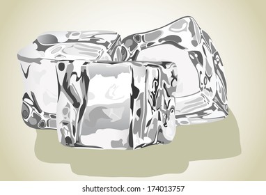 Three Ice Cubes Stock Vector (Royalty Free) 171043265