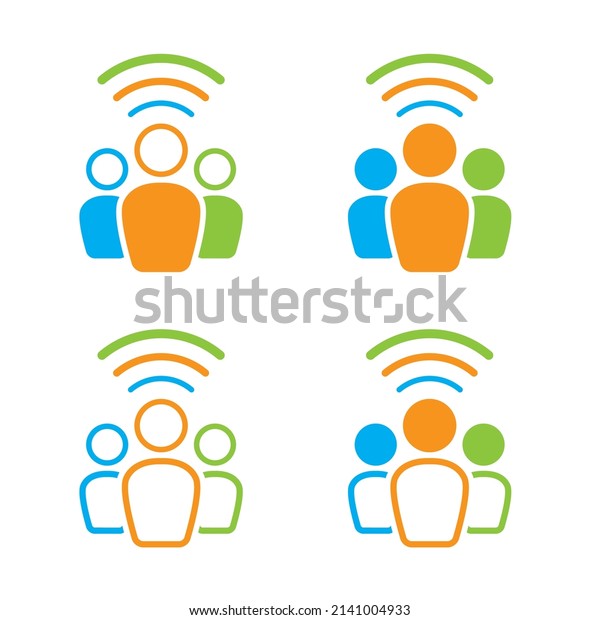 Three Images Wireless Waves Icon Stock Illustration 2141004933 ...