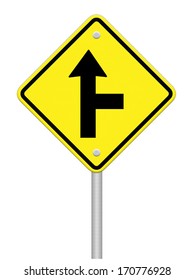 Traffic Sign Lanes Merging Left Isolated Stock Photo (Edit Now) 87488470