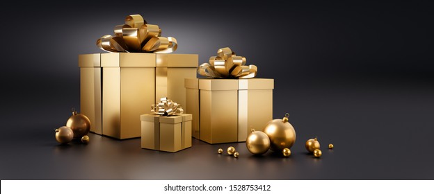 Three Golden Gift Boxes Golden Bow Stock Illustration 1447876151 Three Golden Gift Boxes Golden Bow Stock Illustration 1447876151