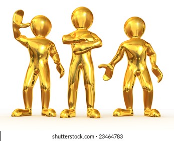Three Men Teamwork 3d Stock Illustration 29116822 | Shutterstock