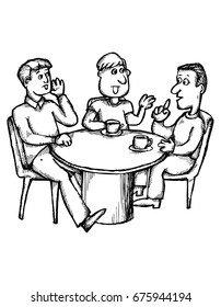 Three Men Having Conversation Stock Illustration 675944194 | Shutterstock