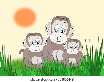 125 3 monkeys sitting together Images, Stock Photos & Vectors ...