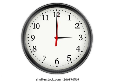 Classic Clock Isolated On White Front Stock Photo (Edit Now) 109407518