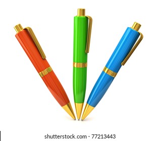 Three Pens Stock Illustration 77213443