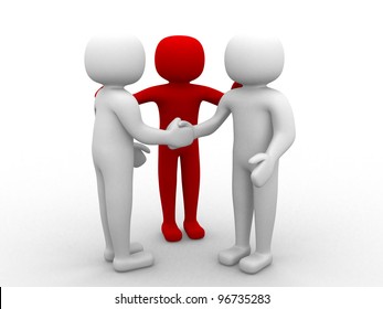 3d People Briefcase Partnership Friends 3d: ภาพประกอบสต็อก 98640593 ...