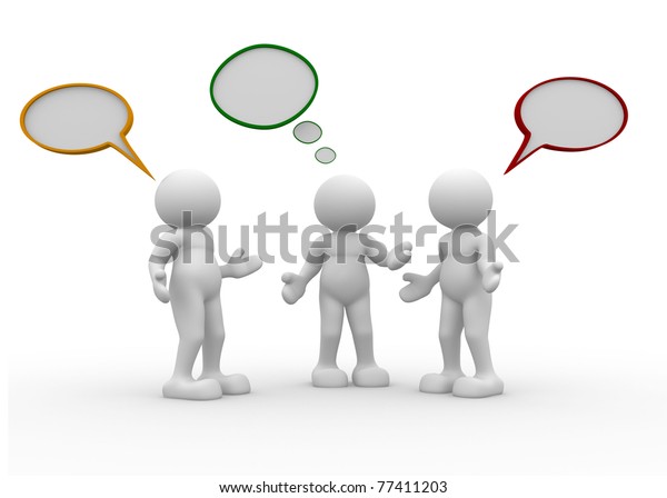 Three People Talking This 3d Render Stock Illustration 77411203 ...