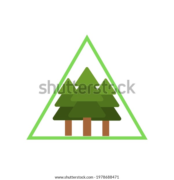 Three Pine Trees Green Triangle Stock Illustration 1978688471 ...